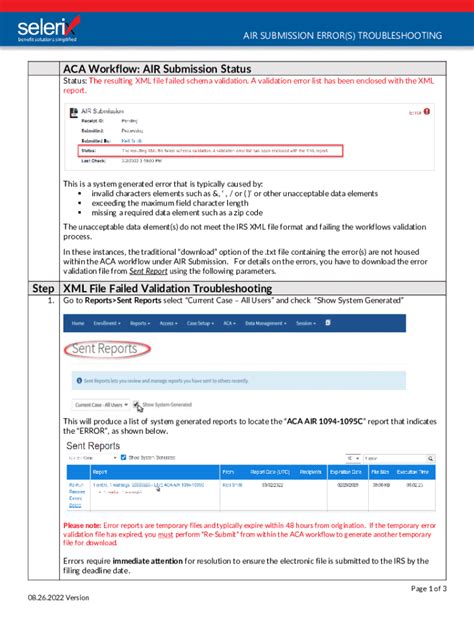Fillable Online Troubleshooting Air Submission Errors Fax Email Print Pdffiller
