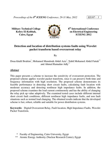 Pdf Detection And Location Of Distribution Systems Faults Using