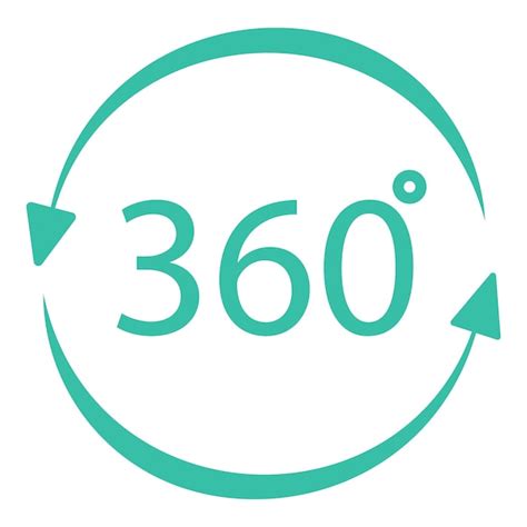 Premium Vector Green 360 Degree Icon On White Background