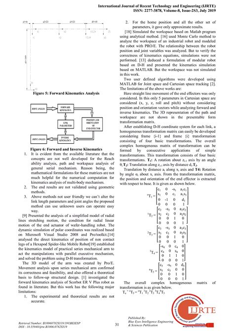 robot forward and inverse kinematics research using matlab by d