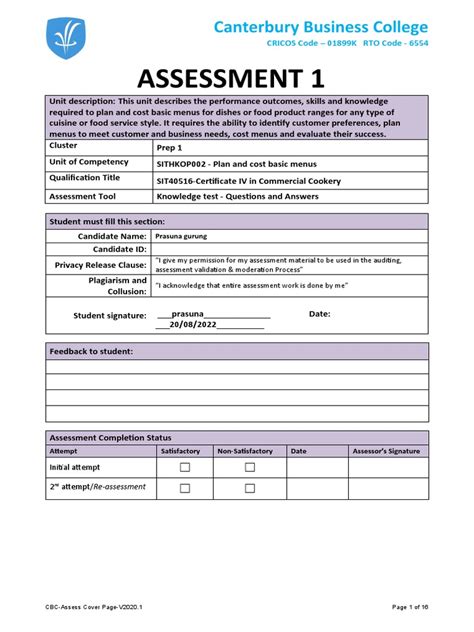 Sithkop002 Ass1 Plan Cost Basic Menu Re Updated Pdf Menu