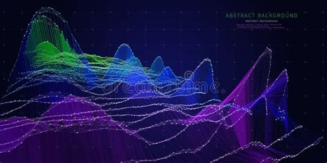 Abstract Background With Noise Grid And Data On Dark Technology 3d Concept Visual Presentation