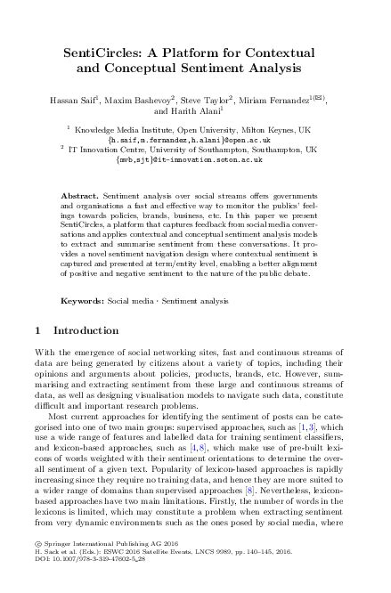 Pdf Senticircles A Platform For Contextual And Conceptual Sentiment Analysis