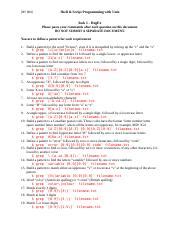 IFT383 HW1 Docx IFT 383 Shell Script Programming With Unix Hwk 1