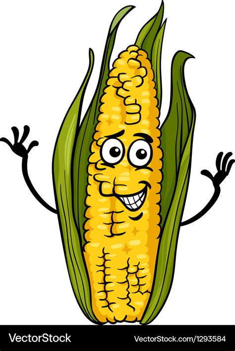 Funny Corn On The Cob Cartoon Royalty Free Vector Image