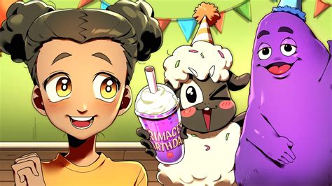 Happy Birth Day Wooly Feat Grimace Shake AMANDA THE ADVENTURER ANIMATION GH S ANIMATION
