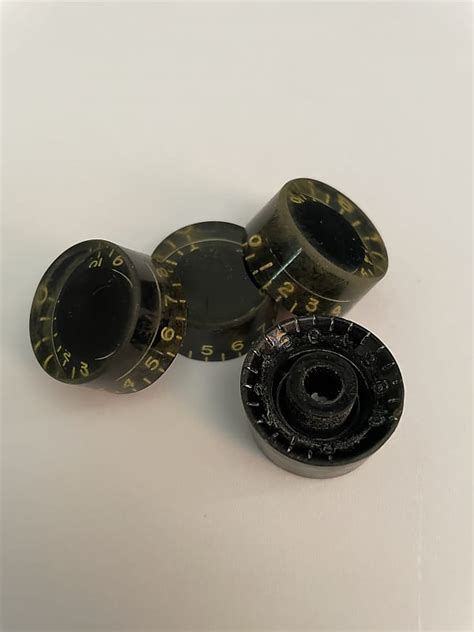 Set Of 4 Hand Aged Gibson Les Paul Speed Knobs Black Relic Reverb
