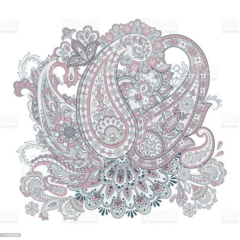 화려한 페이즐리 다마스크 장식 절연 벡터 일러스트레이션 0명에 대한 스톡 벡터 아트 및 기타 이미지 0명 꽃 식물 다마스크 천 Istock