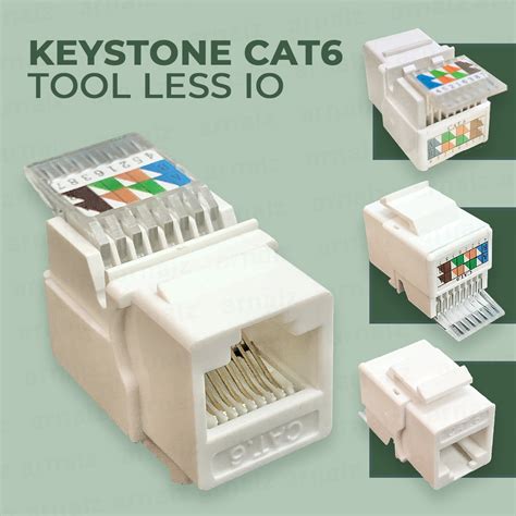 Cat6 Io Keystone Jack Rj45 Tool Less Type Unshielded Utp Network Jack Connector Information