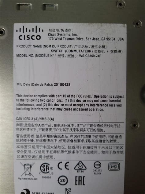 Cisco Catalyst 3850 24 Port Poe Switch Ws C3850 24p Computers And Tech Parts And Accessories