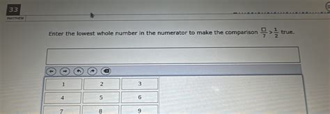 Solved 33 Matthew Enter The Lowest Whole Number In The Numerator To