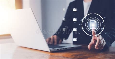 Document Management System Dms Digital Online Document Database And Paperless Office Stock