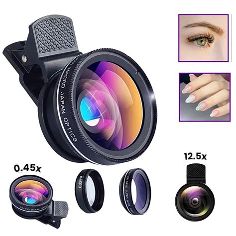 Lente Celular Macro Para Celular Foto Fotografia X E Super Ngulo Amplo X Apexel