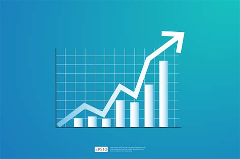 이익 판매 다이어그램을 증가시면 됩니다 플랫 스타일 디자인의 비즈니스 차트 성장 라인 화살표 벡터 일러스트 컨셉으로 그래프 투자