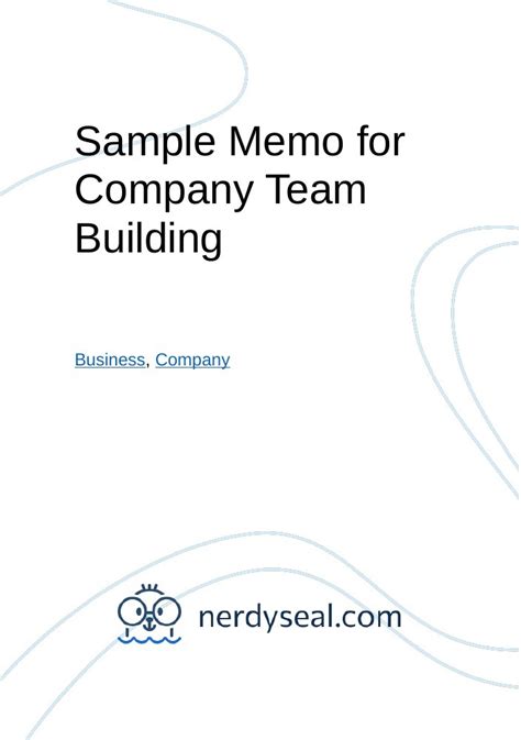 Sample Memo For Company Team Building 309 Words NerdySeal