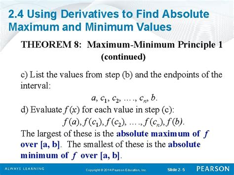 Using Derivatives To Find Absolute Maximum And Minimum