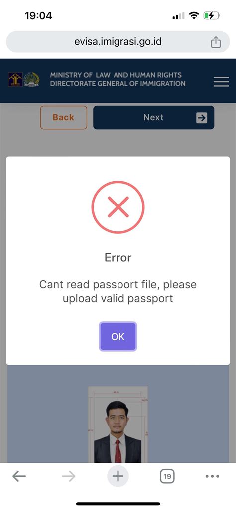 Evoa Passport File Error Rbali