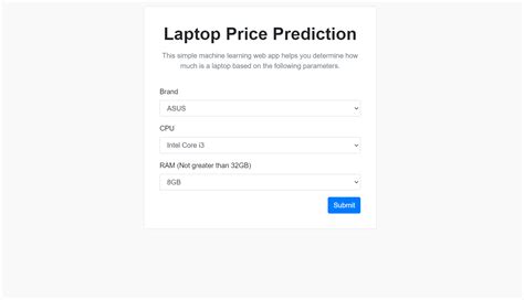 Github Duaneywadeylaptop Price Prediction Web App This Machine