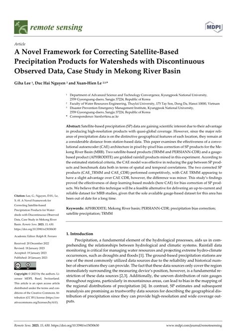 Pdf A Novel Framework For Correcting Satellite Based Precipitation Products For Watersheds