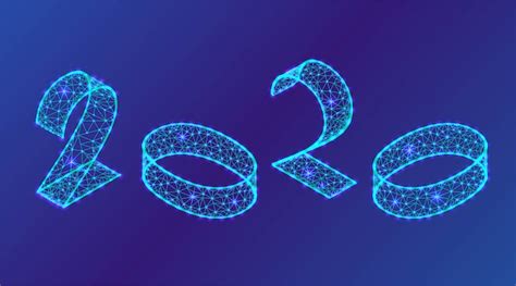 2020 네온 빛나는 숫자 3d 아이소 메트릭 프리미엄 벡터