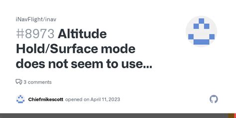 Altitude Holdsurface Mode Does Not Seem To Use Benewake Tfmini Pro