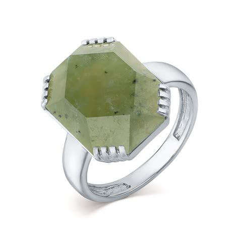 Кольцо из серебра с нефритом — интернет магазин Костромской Ювелирный Завод