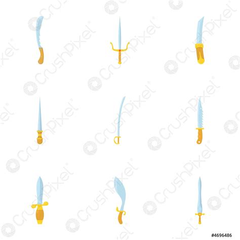 Medieval Weapons Icons Set Cartoon Style Stock Vector 4696486