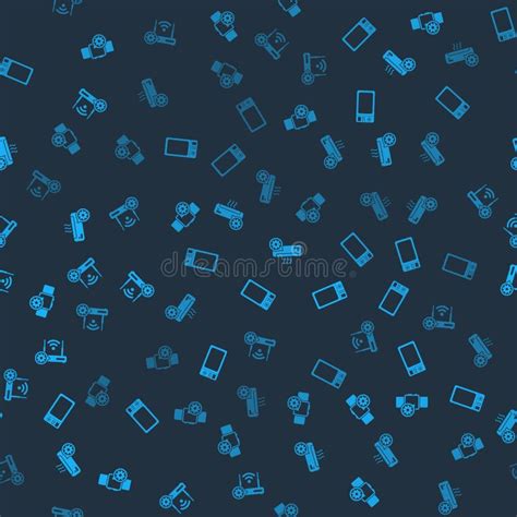 Set Smartwatch Setting Microwave Oven Air Conditioner And Router And Wi Fi On Seamless Pattern