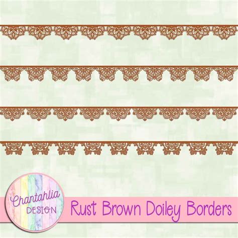 Free Rust Brown Doiley Borders Design Elements