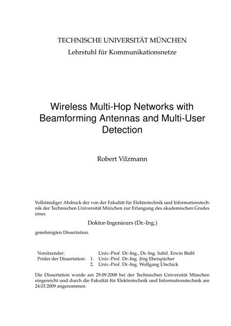 Pdf Wireless Multi Hop Networks With Beamforming Antennas Dokumen