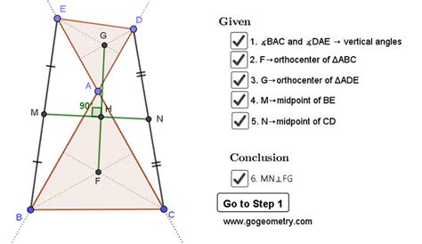 Igs Dynamic Geometry 1459 Two Triangles Orthocenter Midpoint Perpendicular Step By Step