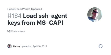 Load Ssh Agent Keys From Ms Capi · Issue 184 · Powershellwin32