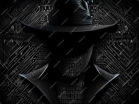 Premium Photo Black Hat Hacker On A Computer Network Big Data Entry