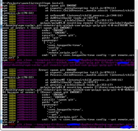 node js npm update error fails to execute git stack overflow