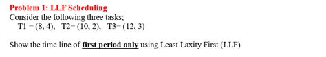 Problem 1 Llf Scheduling Consider The Following