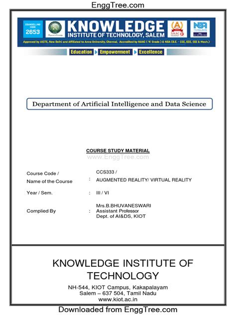 ccs333 augmented reality virtual reality lecture notes 1 pdf
