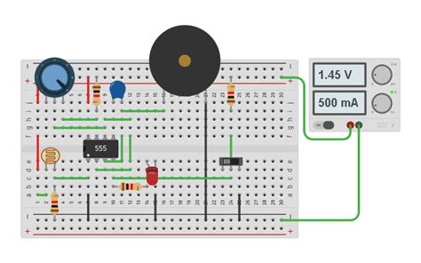 circuit design shadow activated alarm tinkercad