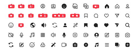 소셜 미디어 아이콘 소셜 미디어 알림 아이콘 좋아요 댓글 공유 저장 팔로워 빨간색 말풍선 아이콘 Brand Name Online Messaging Platform에 대한
