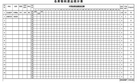 仓库物料进出统计表Excel模板图片 正版模板下载400148539 摄图网