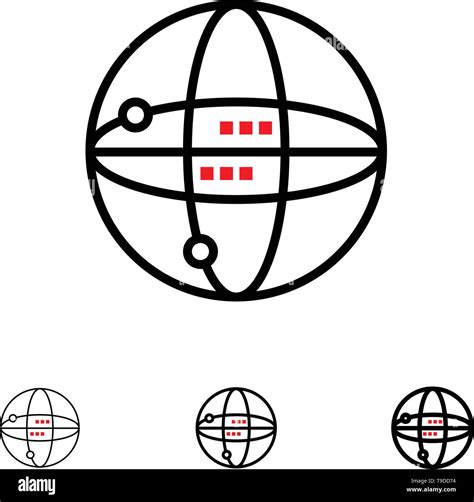 World Internet Computing Globe Bold And Thin Black Line Icon Set Stock Vector Image And Art Alamy