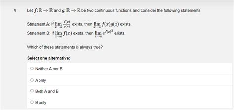 Solved 4 Let F Rr And Rr Be Two Continuous Functions And