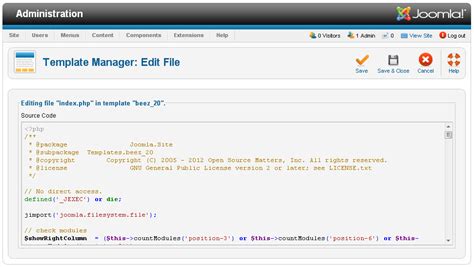 How To Edit Site Template In Joomla 25