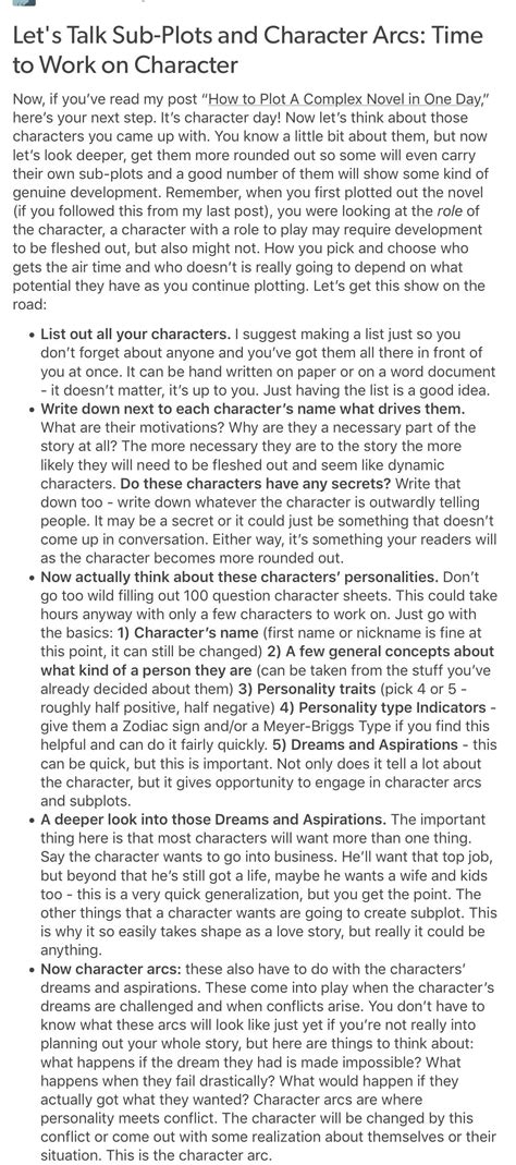 Guide To Using Subplots And Character Arcs In Your Novel