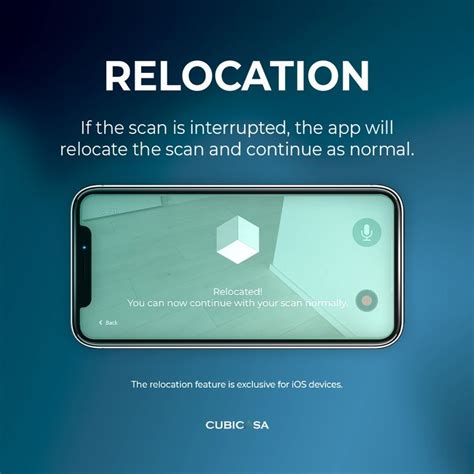 relocation feature for seamless scanning
