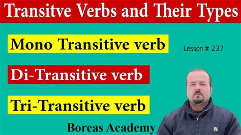 Transitive Verb Types Mono Transitive Verb Di Transitive Verb Complex Transitive Verb Youtube