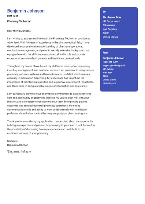 14 Pharmacy Technician Cover Letter Examples With Writing Tips For 2024