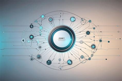 Technology Background Digital Connect System With Integrated Circles Network System Group Touch