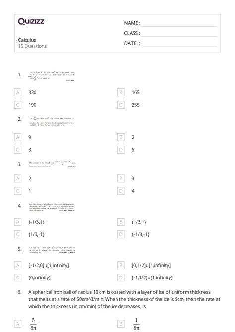 50 Math Worksheets For 12th Class On Quizizz Free And Printable
