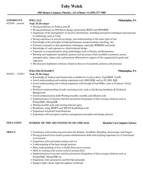 Full Stack Developer Node Js Resume Castlevaniaconcert