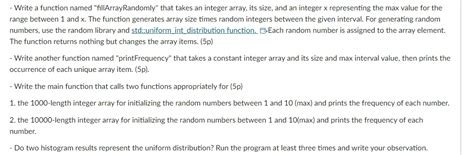 Solved Write A Function Named Fillarrayrandomly That